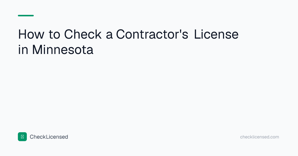 How to Check a Contractor's License in Minnesota | CheckLicensed
